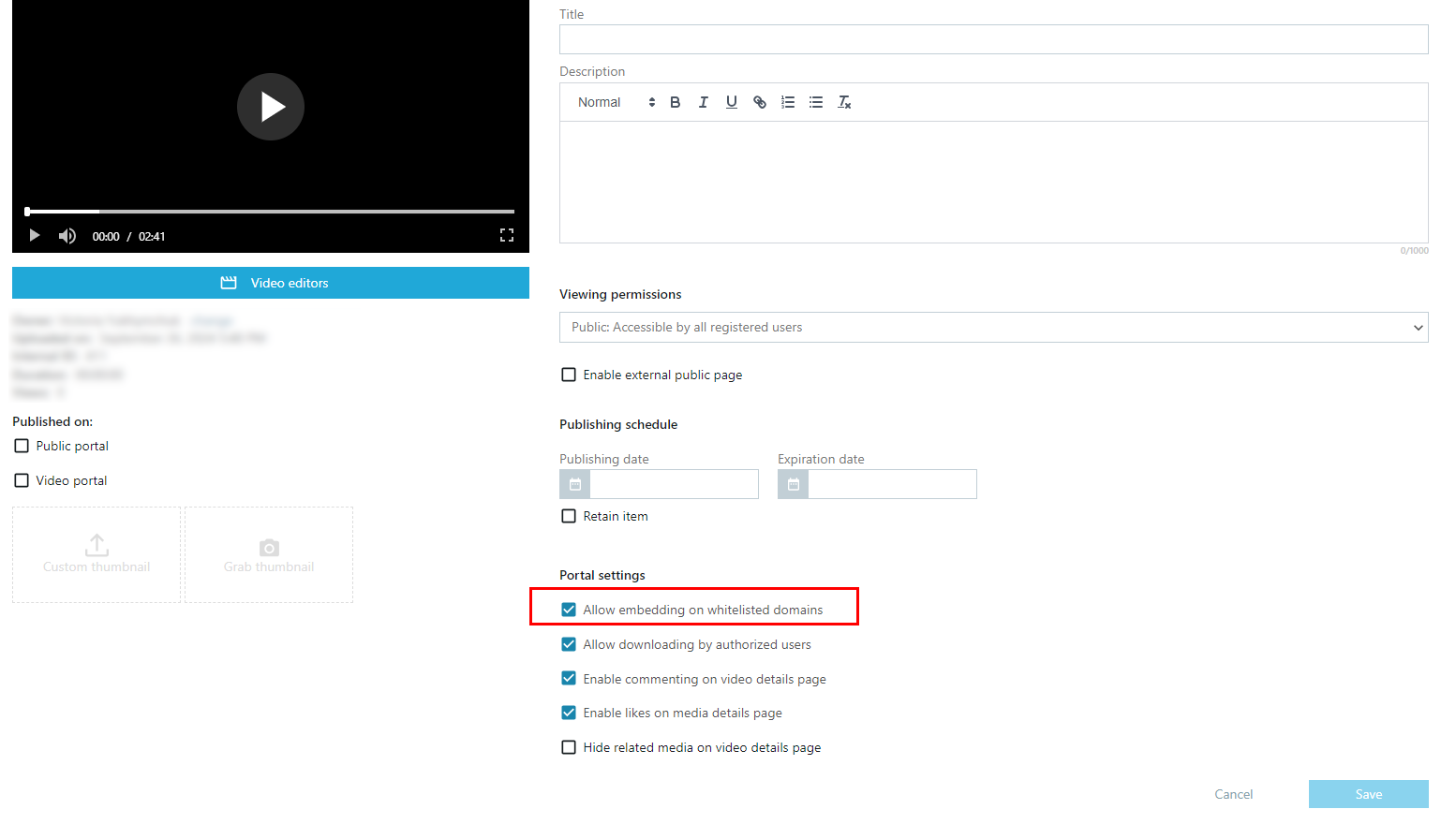 How is embedding enabled and controlled? – Ravnur